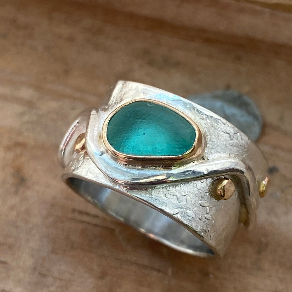 Sea Glass Ring | The Sea Glass Trio of Stacking Rings – Kate Samson Design