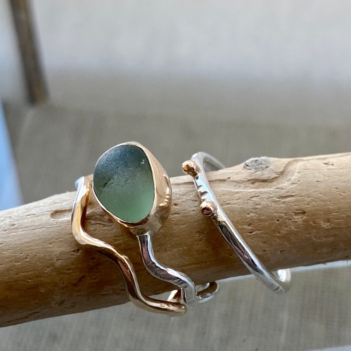 The Tilde Stacking Ring | Sea Glass Ring – Kate Samson Design
